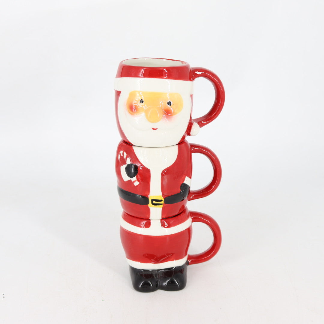 Set of Three Stacking Santa Mugs – Masarweh Store
